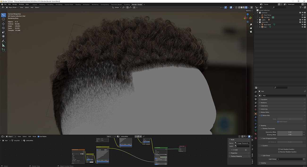 Realtime Hair - short afro male hair
